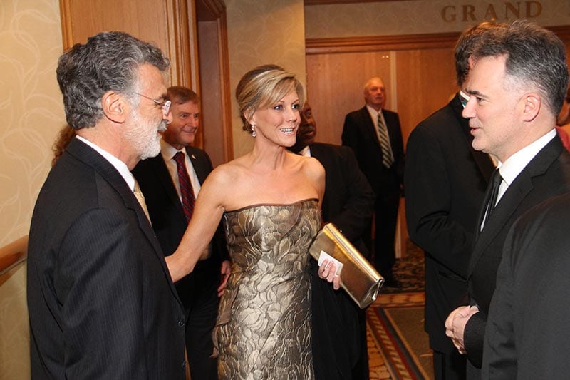 Mayor Frank Jackson greeting Gala Celebrity MC Kris Pickel and her ...